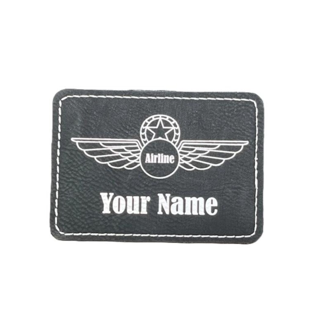 Custom, Personalized, Name Patch With Wings, Leather Patch, Two Colors ...