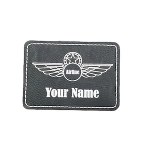 Custom, Personalized, Name Patch With Wings, Leather Patch, Two Colors ...