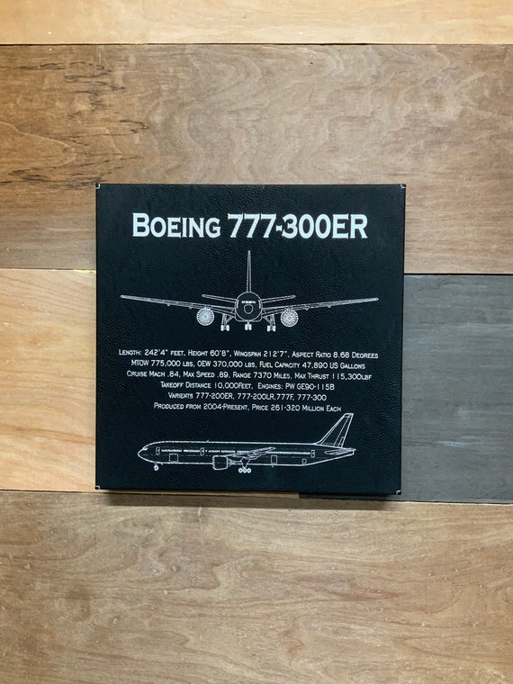 Boeing 777-300ER Leather Wall Art Aviation Artwork | Etsy