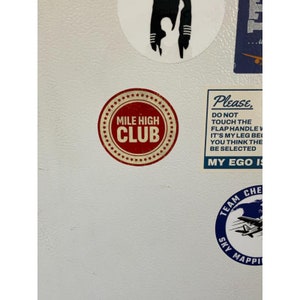 Mile High Club, Funny Aviation Sticker, Pilot Sticker, Funny Gifts for ...