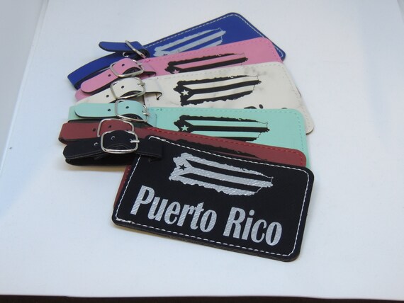 Puerto Rico Luggage Tag Set of Two Leather With Graphic - Etsy