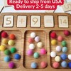 Montessori Math Counting Board With Number Cards 1-20 Educational Toy ...