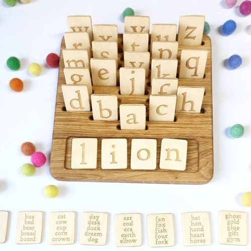 Wooden Alphabet Flash Cards set of Lowercase Letters on - Etsy