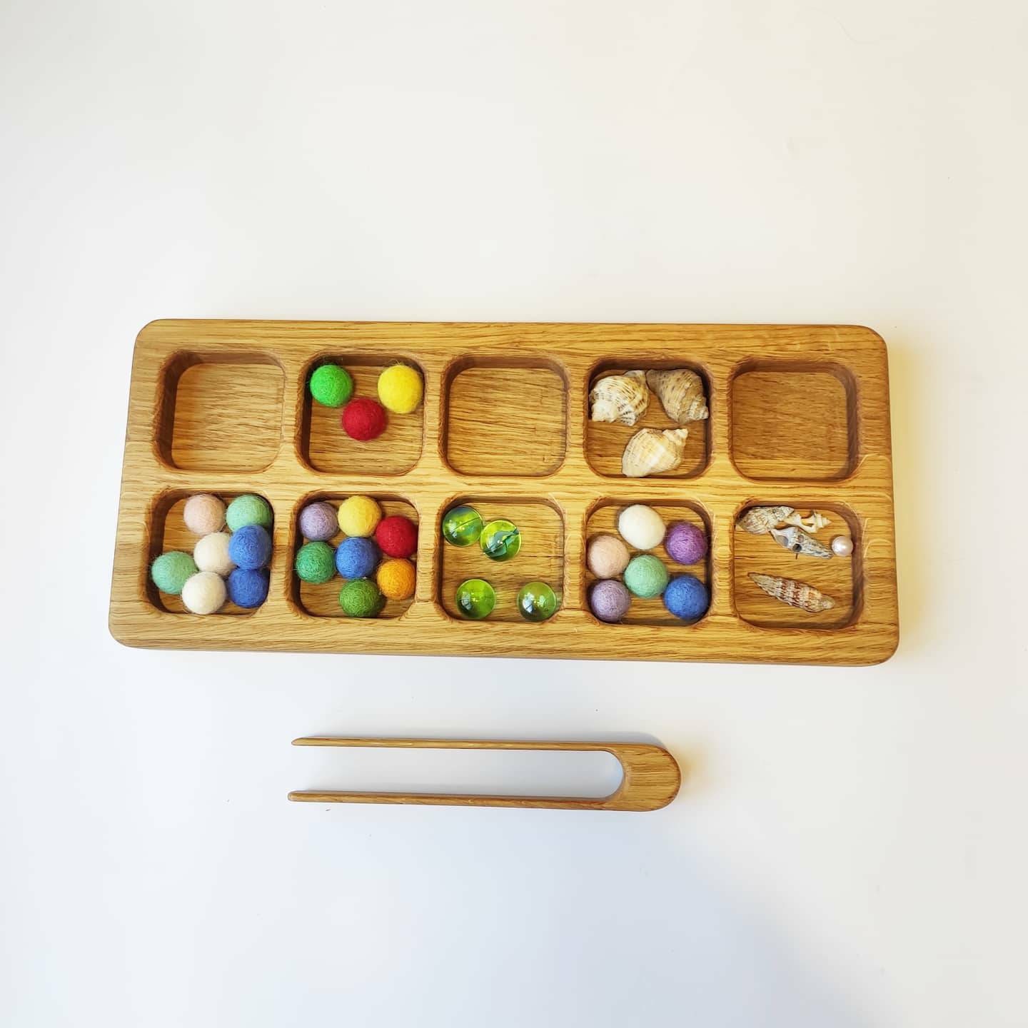 Montessori Sorting Tray With 10 Sections Small Version - Etsy
