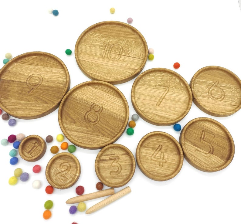 Gift for Kids Sorting Plates or Trays With Numbers - Etsy