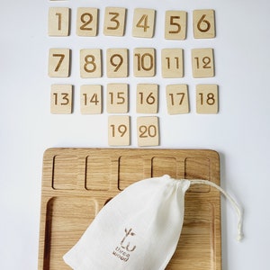 Montessori Math Board 1-20 With Trays and Numbers Cards Gift for Kids ...