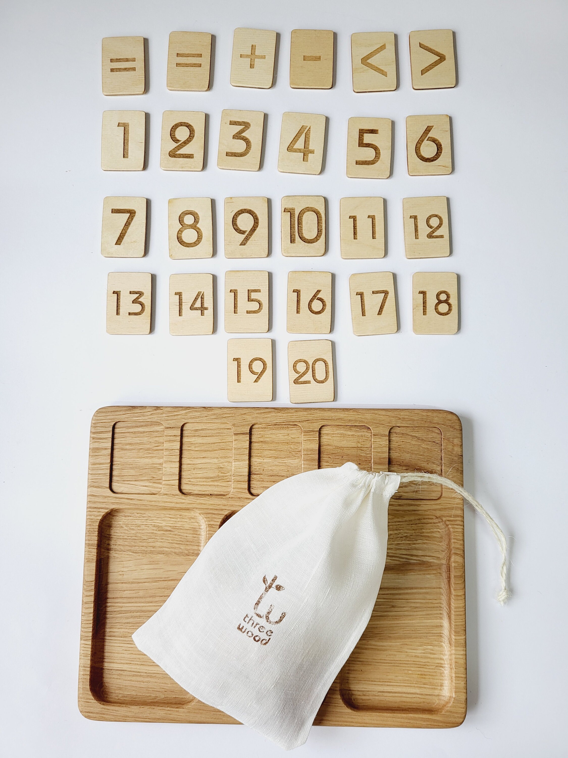 Montessori Math Board Count With Trays and Numbers Cards Waldorf Gift ...