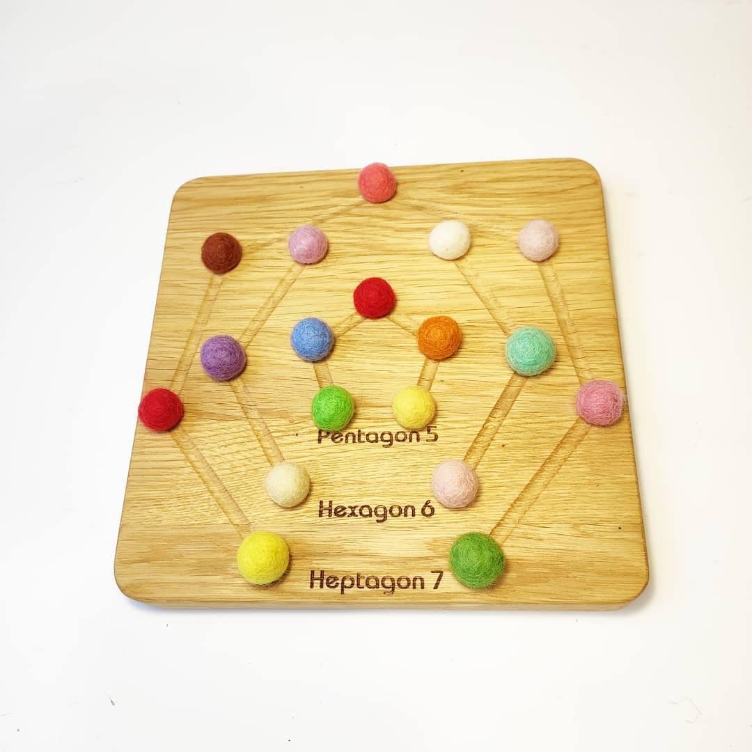 Montessori Math Polygons Reversible Board, Learning and School, Teacher ...