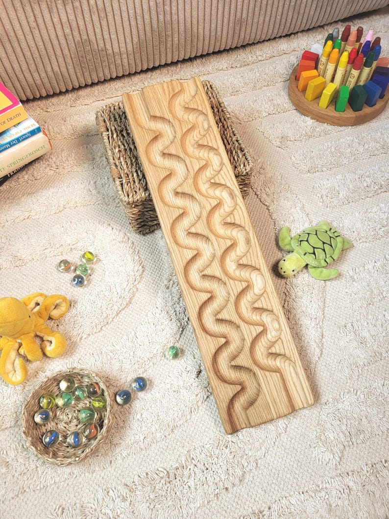 Gift for Kids Marble Run Track Marble Race Winding Track Wooden Ball ...