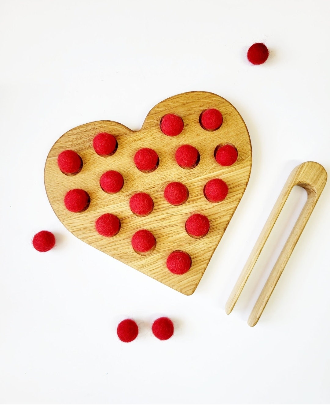 Montessori Toy Wooden Heart Fine Motor Skills Activities Homeschool ...