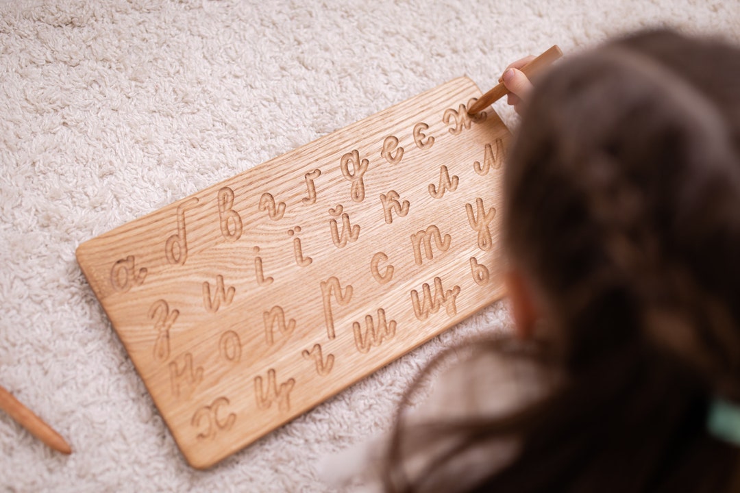 Ukrainian Cursive Alphabet Tracing Board Montessori Educational ...