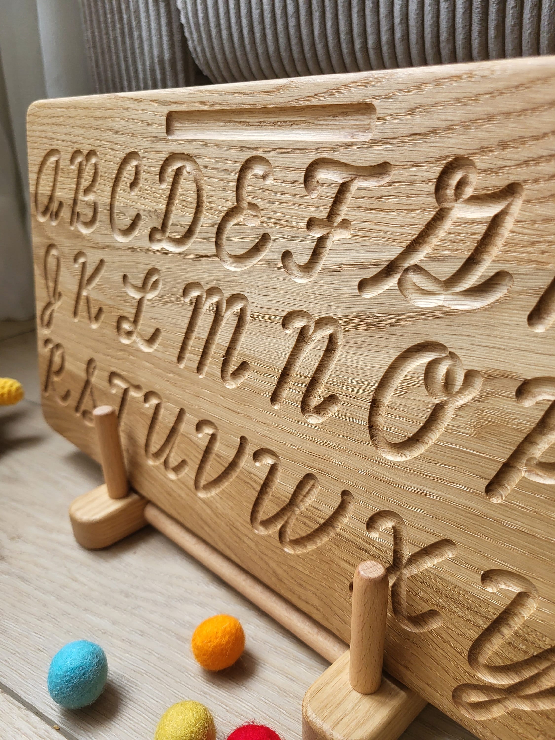 Montessori Alphabet Cursive Tracing Board Reversible Lowercase ...