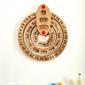Wooden Perpetual Calendar Wall Calendar Gift for Child Kids for Family ...