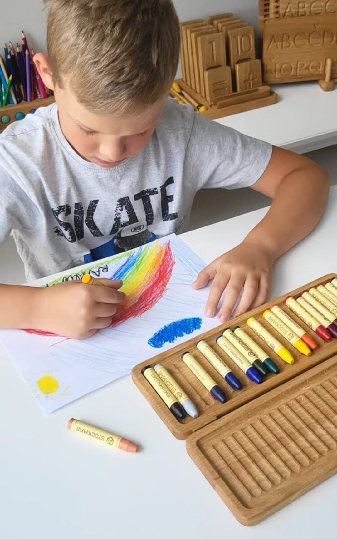 Crayon Case for 32 Sticks Stockmar Crayon Holder Art Education Birthday ...
