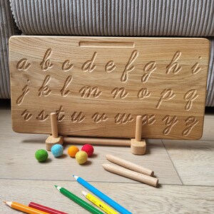 Montessori Alphabet Cursive Tracing Board Reversible Lowercase ...