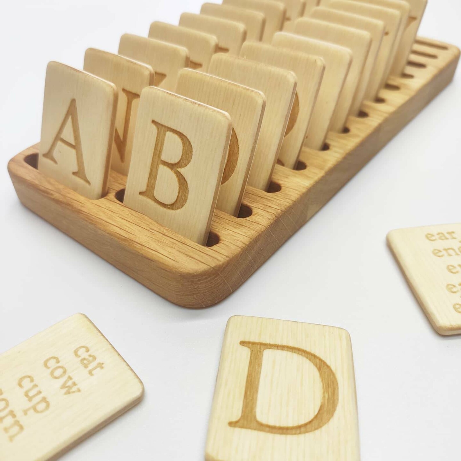 English Alphabet Board With Uppercase Flash Cards Tiles Educational ...