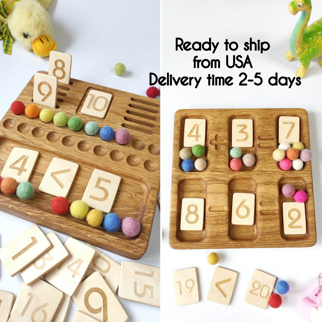 Montessori Math Reversible Board With Number Cards 1-20 - Etsy