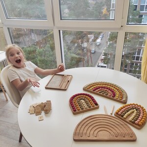 Montessori Toys Rainbow Tracing Board With 4 Stripes Gift for Kids ...