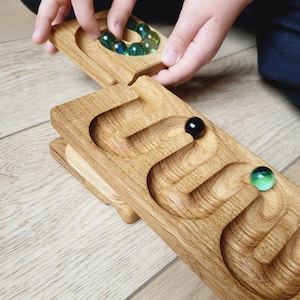 Marble Run Track RIVER Marble Race Wooden Maze Board Ball Run Marble ...