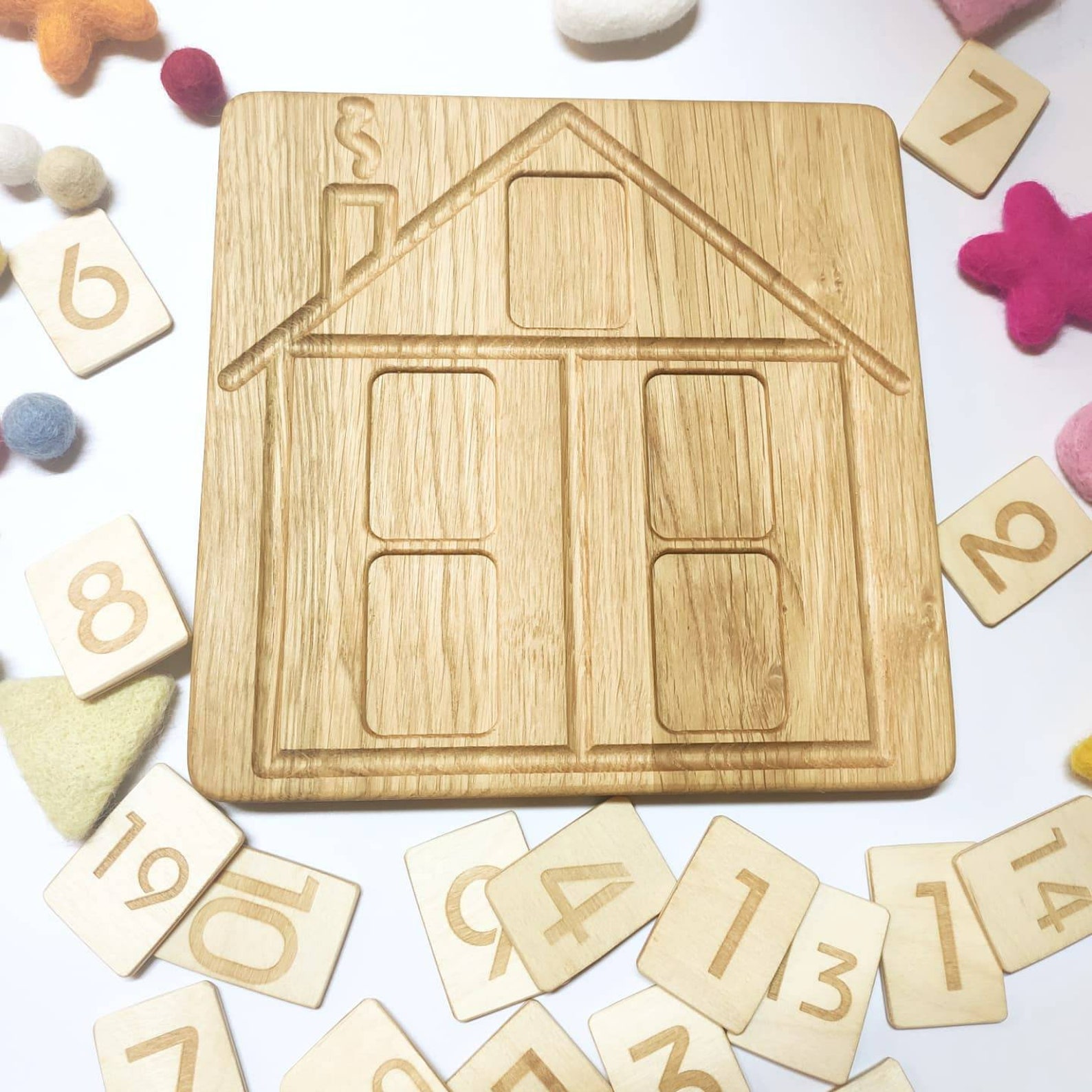 House Math Board With Set of Numbers Cards for Learn - Etsy