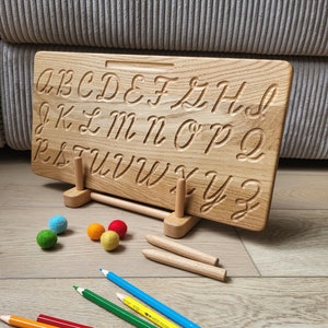 Montessori Alphabet Cursive Tracing Board Reversible Lowercase ...