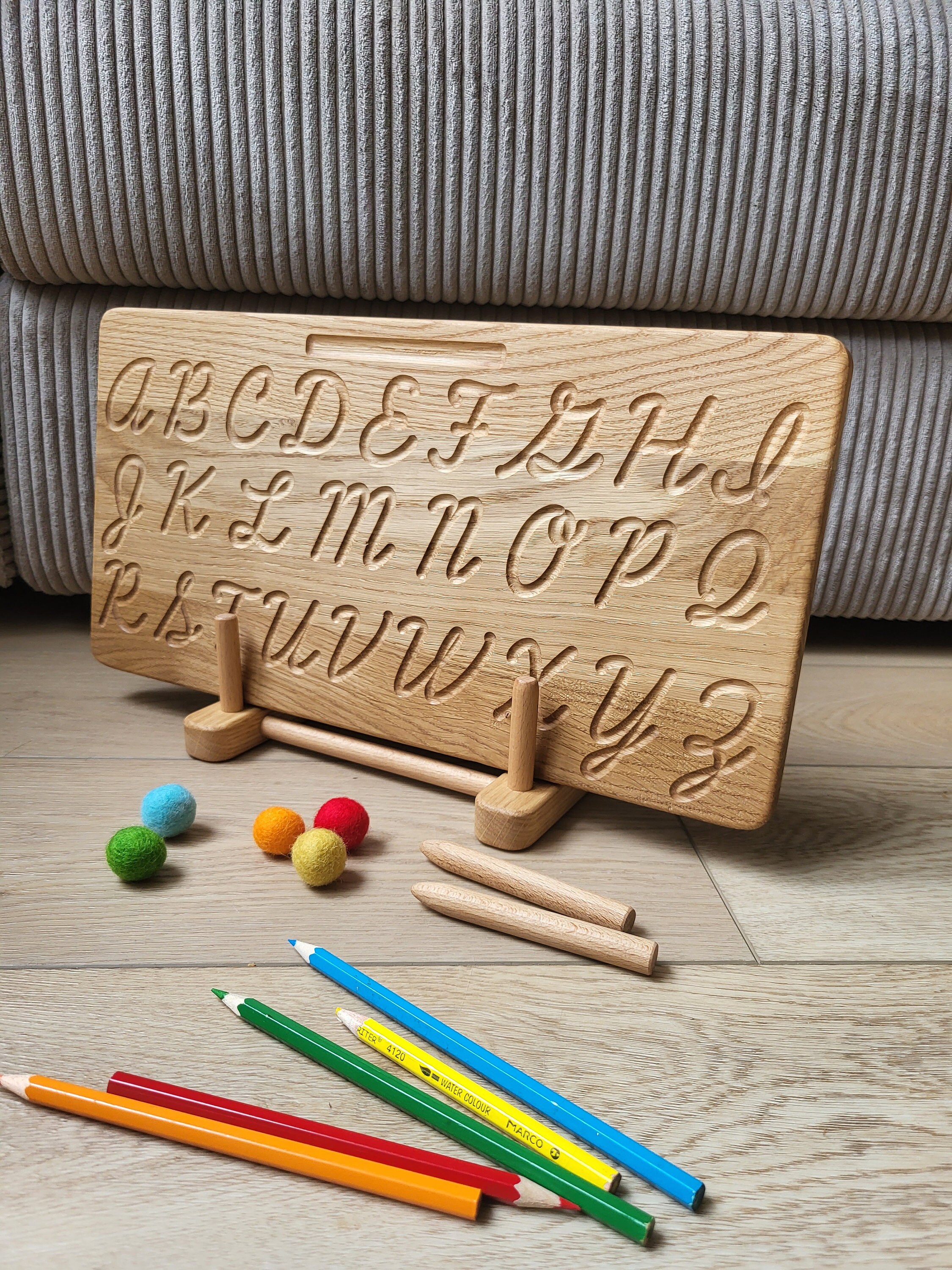 Montessori Alphabet Cursive Tracing Board Reversible Lowercase ...