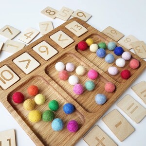 Montessori Math Board 0-20 With Trays and Numbers Cards Birthday Gift ...