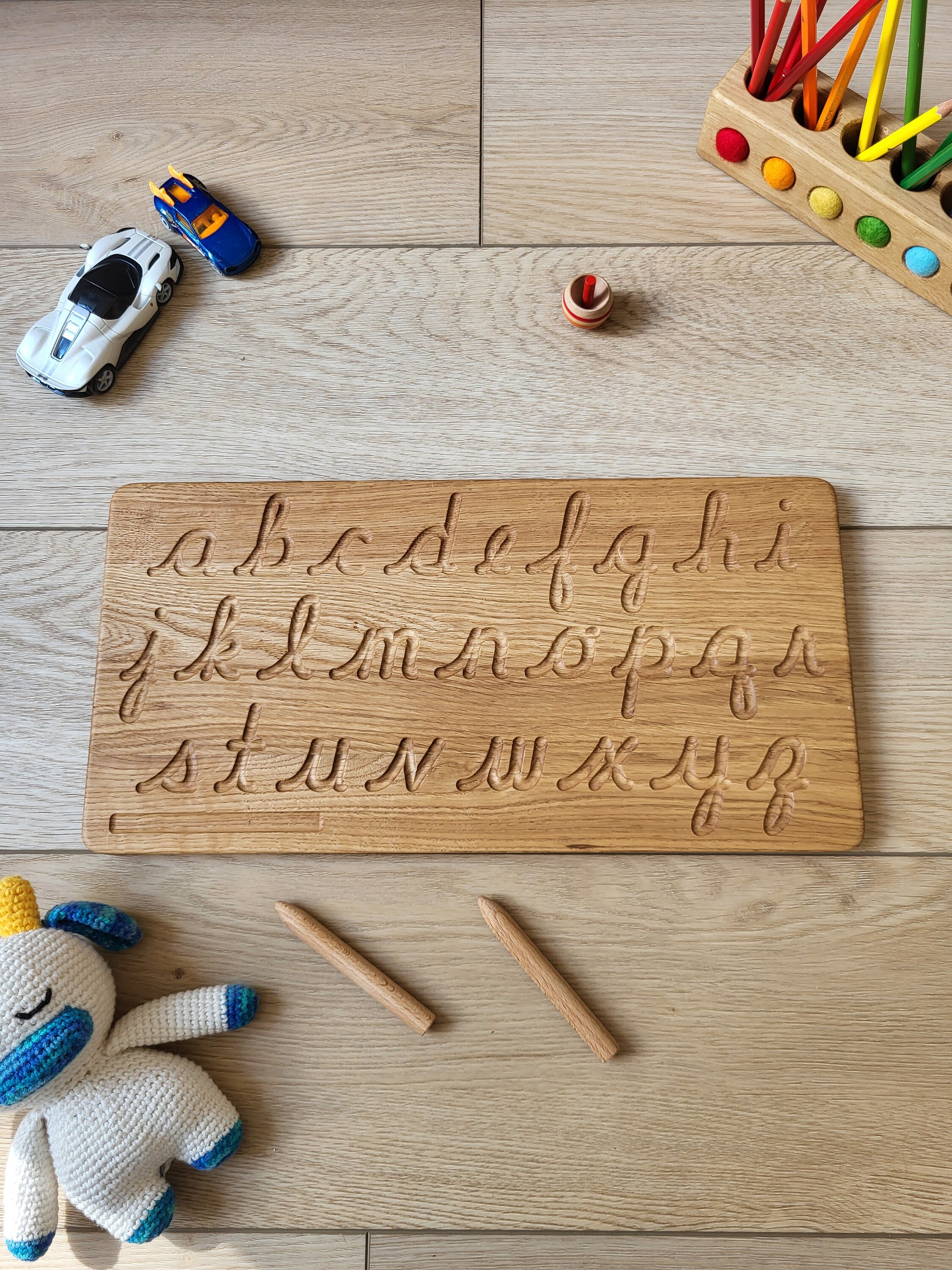 Alphabet Cursive Tracing Board Reversible Lowercase Uppercase Writing ...