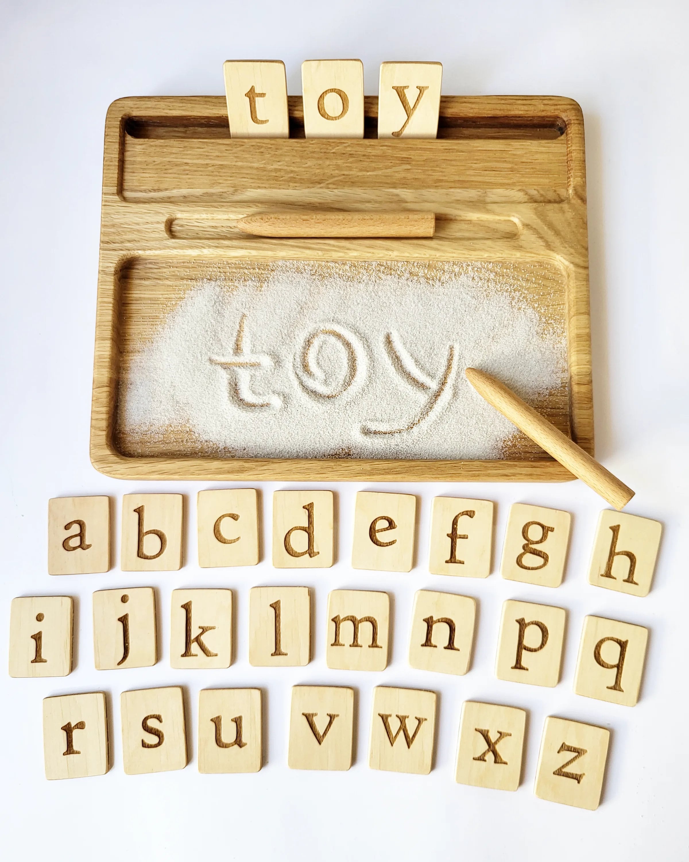 Montessori Sand Tray With Letter Cards English Lowercase Letters ...
