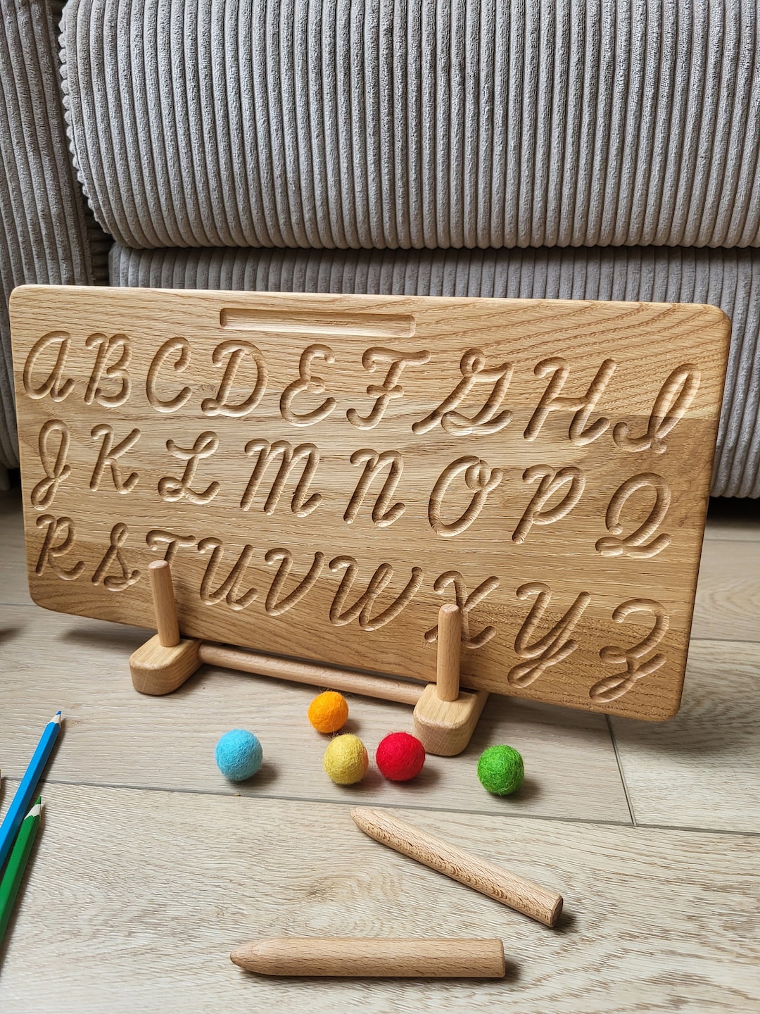 Montessori Alphabet Cursive Tracing Board Reversible Lowercase ...