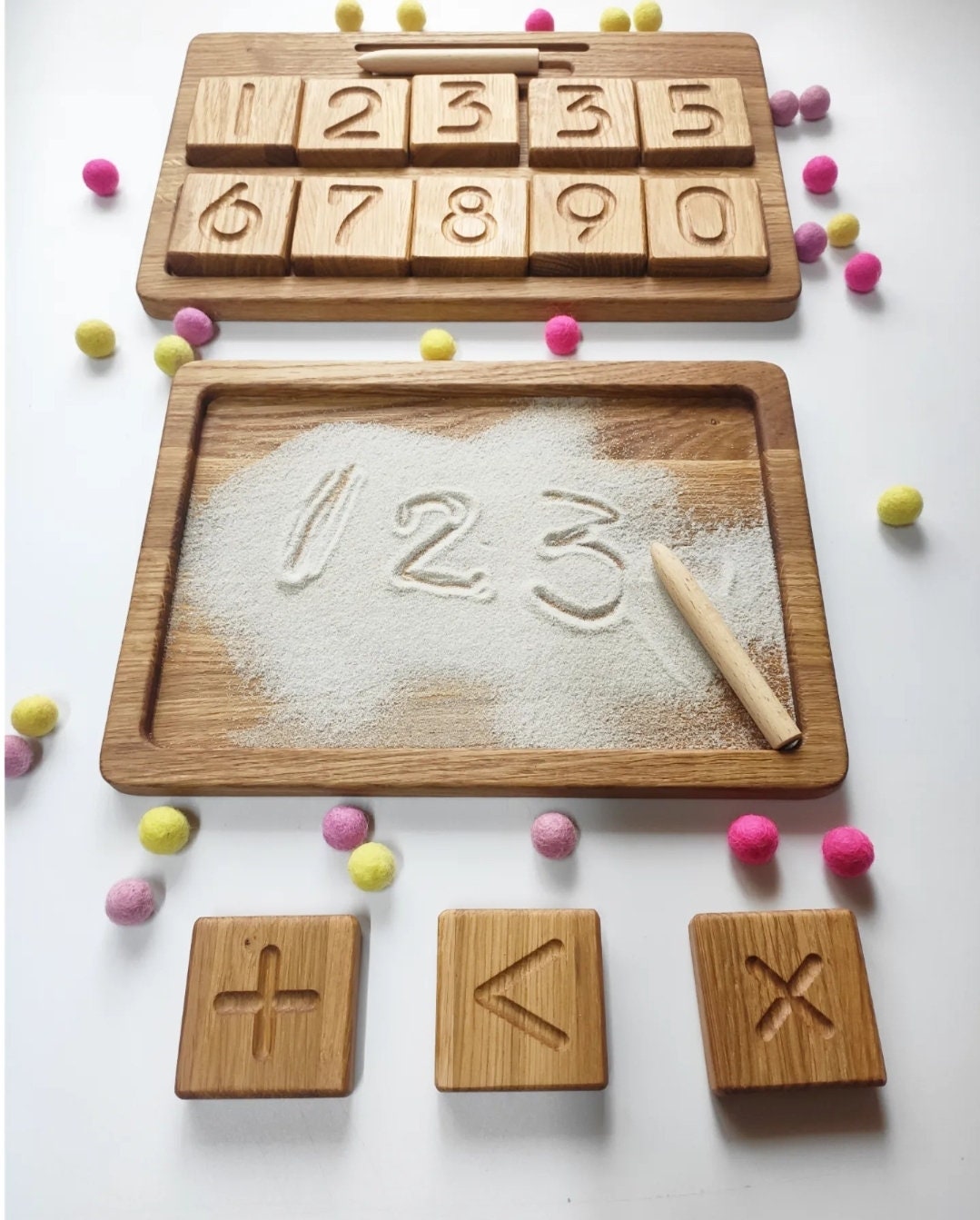 Montessori Numbers Reversible Blocks or Cards With Sand Tray - Etsy