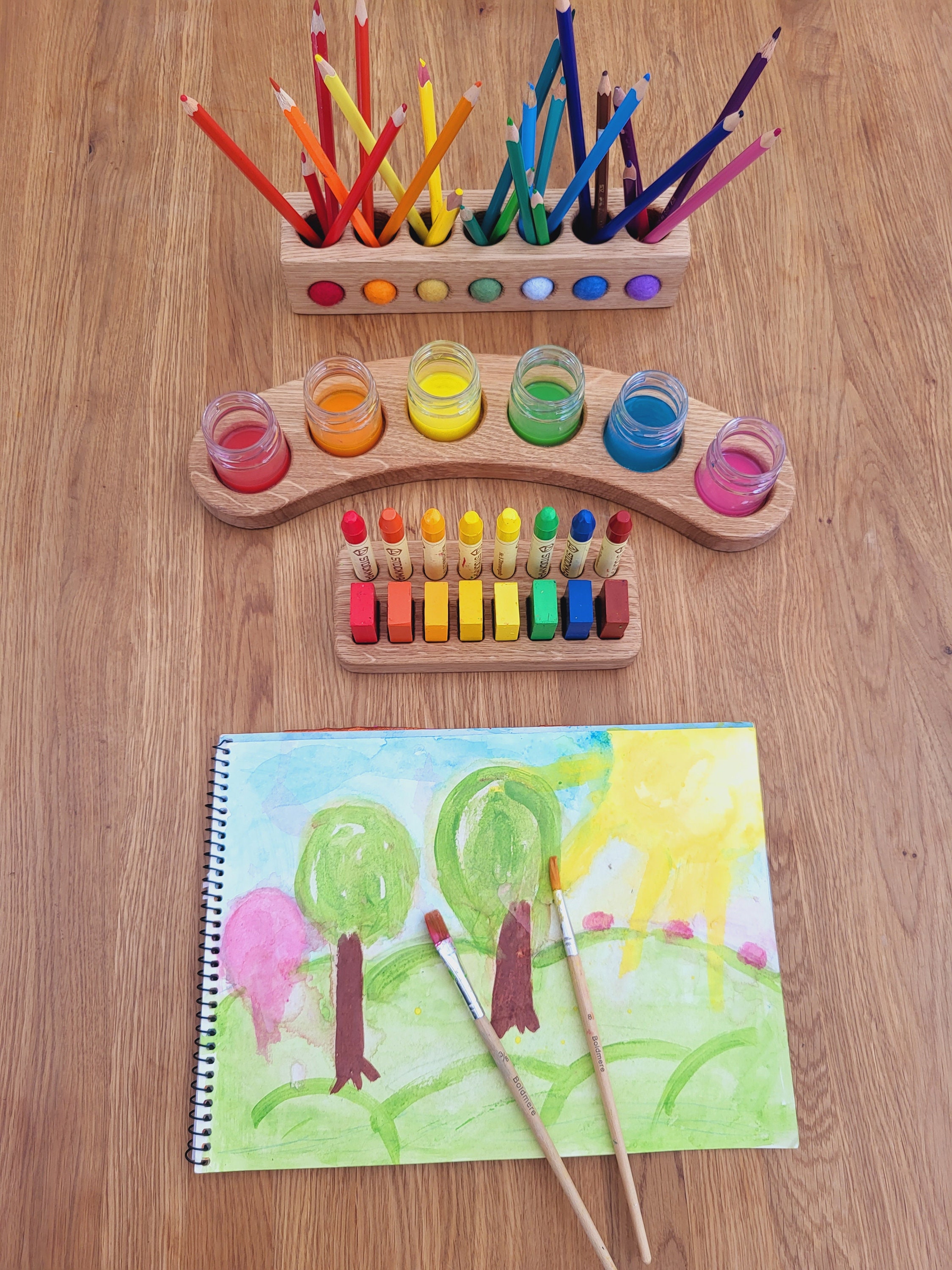 Gift Box for Young Artists Paint Jar Crayon Holders Unique Personalized ...
