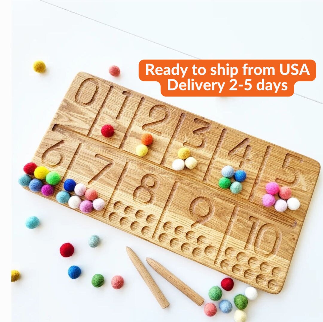 Gift for Kids Montessori Number Tracing Board Preschool Homeschool ...