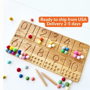 Gift for Kids Montessori Number Tracing Board Preschool Homeschool ...