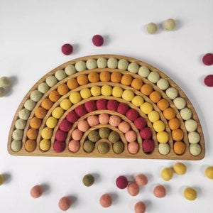 Gift for Kids Montessori Rainbow Sorting Board With Deeper Stripes ...