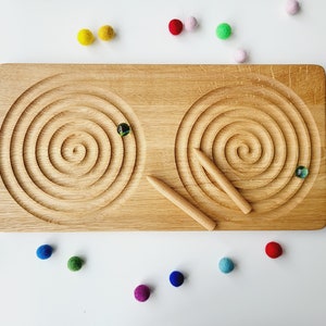 Tracing Reversible Board, Finger Labyrinth, Learning Toy, Wooden Maze ...