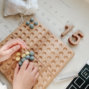 Montessori Hundred Board Math Manipulative Unique Gift for Kid Learning ...