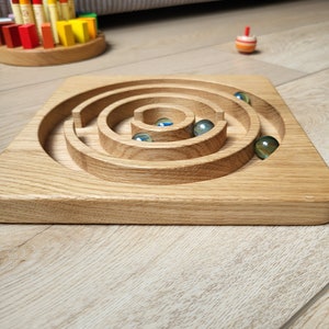Wooden Maze Labyrinth Game Educational Toy Gift for Kids Waldorf Marble ...