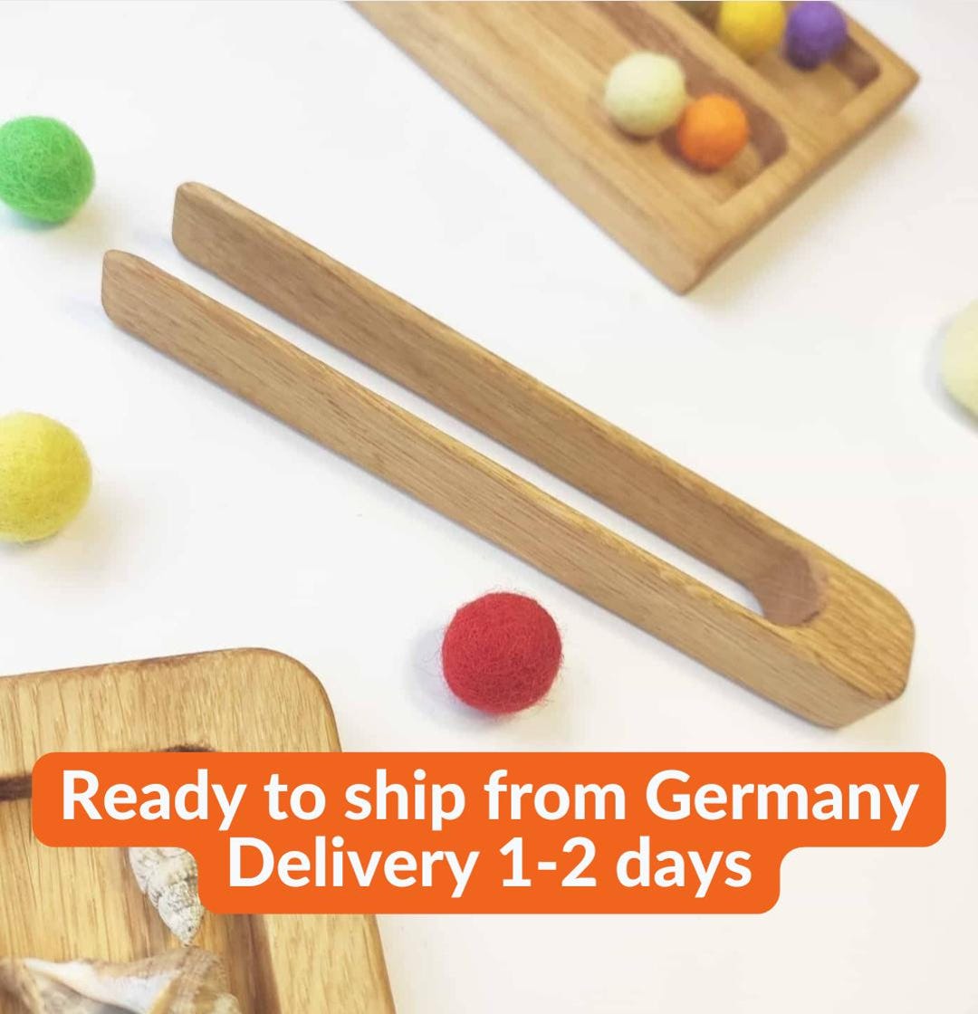 Montessori Wooden Tweezers or Tongs Fine Motor Skills Gift for Kids ...