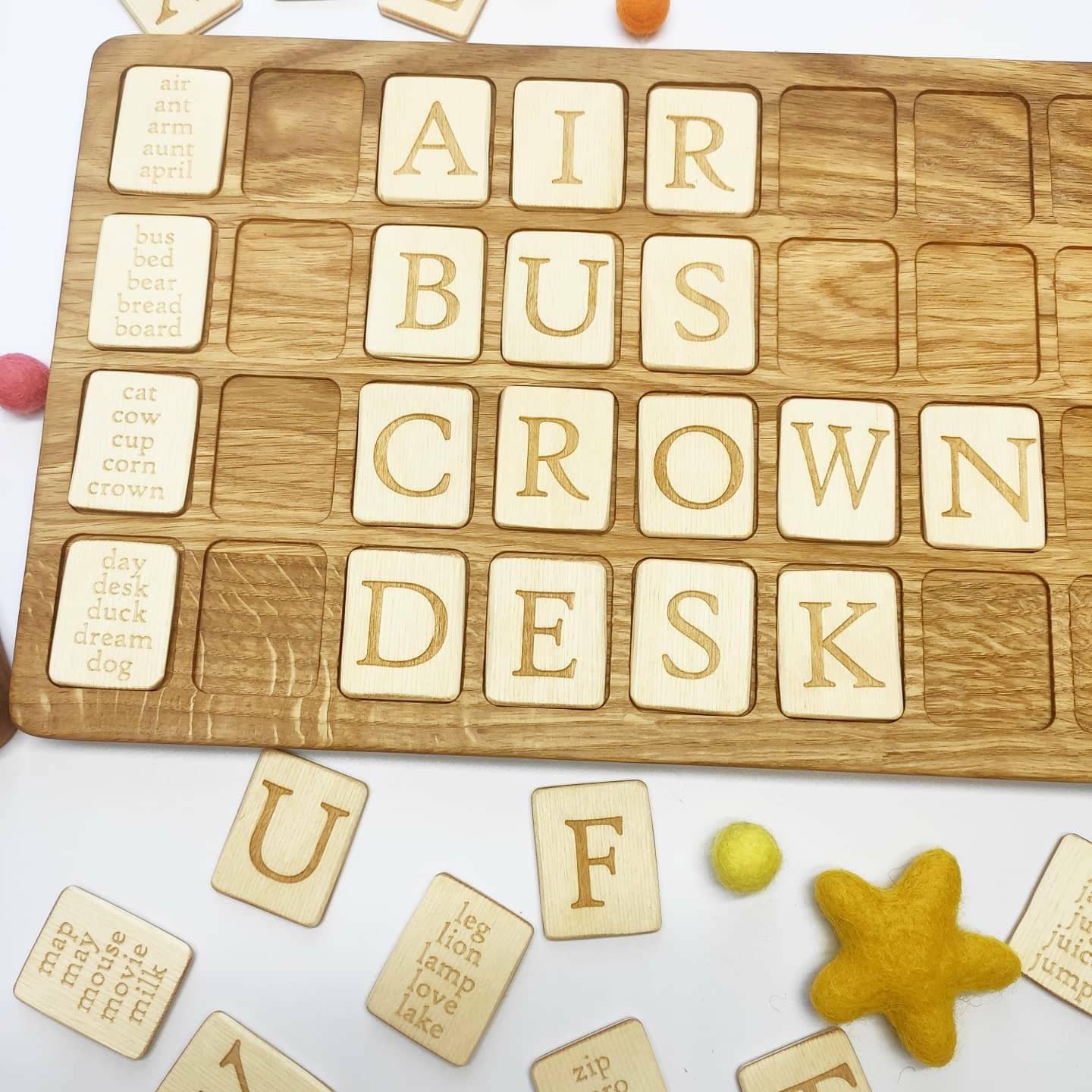 English Alphabet Board With Uppercase Flash Cards Tiles Educational ...