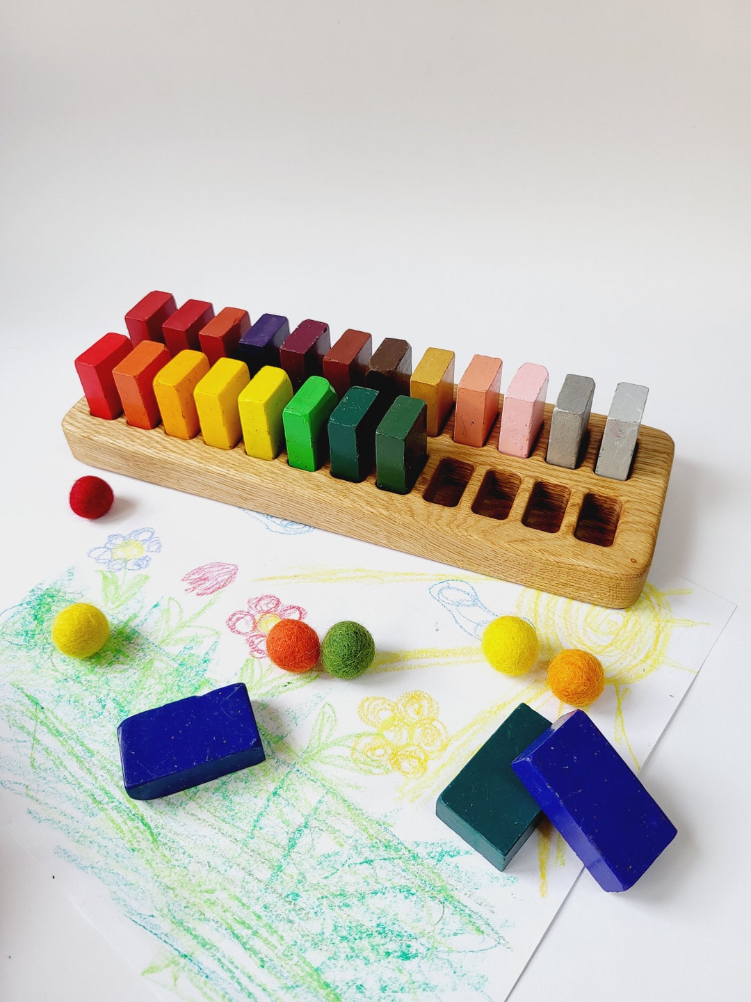 Crayon Holder for Stockmar Blocks, Waldorf Crayon Holder, Gift for Kids ...