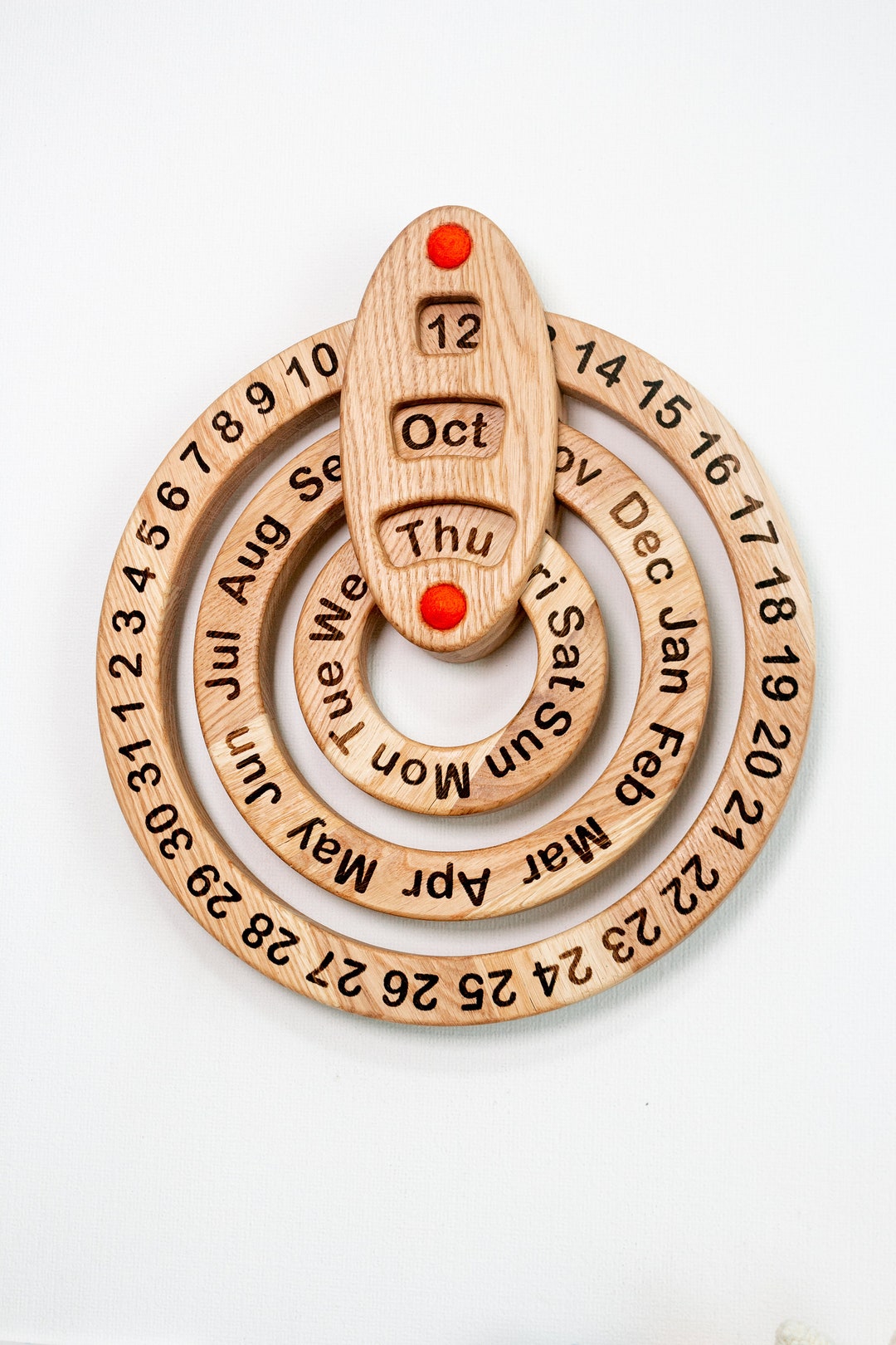 Wooden Perpetual Calendar Wall Calendar Gift for Child Kids for Family ...