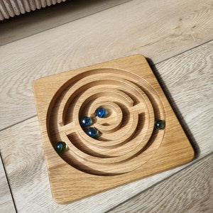 Wooden Maze Labyrinth Game Educational Toy Gift for Kids Waldorf Marble ...