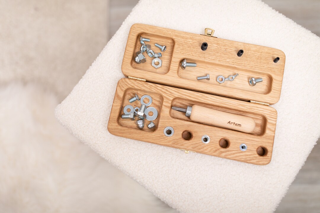 Montessori Screw Board Gift for Kids Screw Driver for Kids Wooden ...