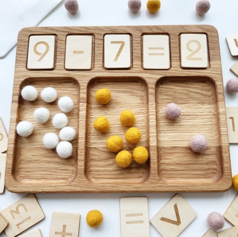 Montessori Math Board Count With Trays and Numbers Cards - Etsy
