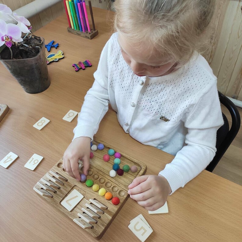 Montessori Math Birthday Gift for Kids Math Reversible Board - Etsy