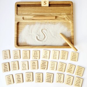 Montessori Sand Tray With Letter Cards English Lowercase Letters ...