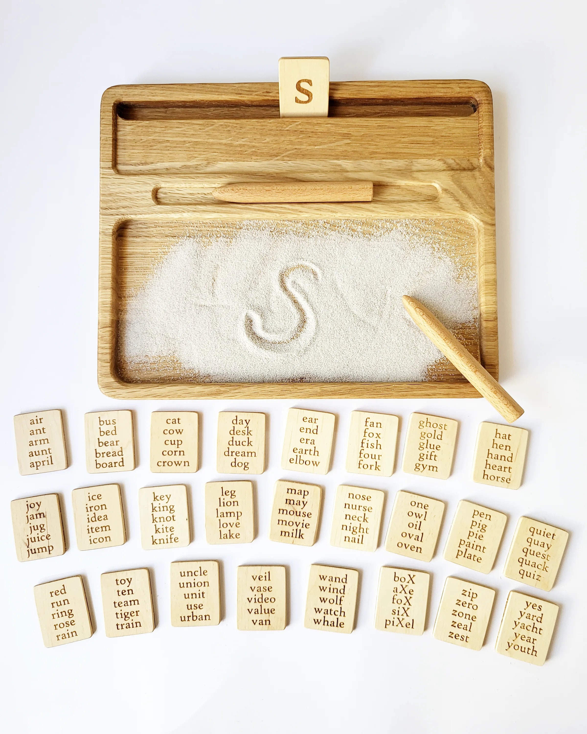 Montessori Sand Tray With Letter Cards English Lowercase Letters ...