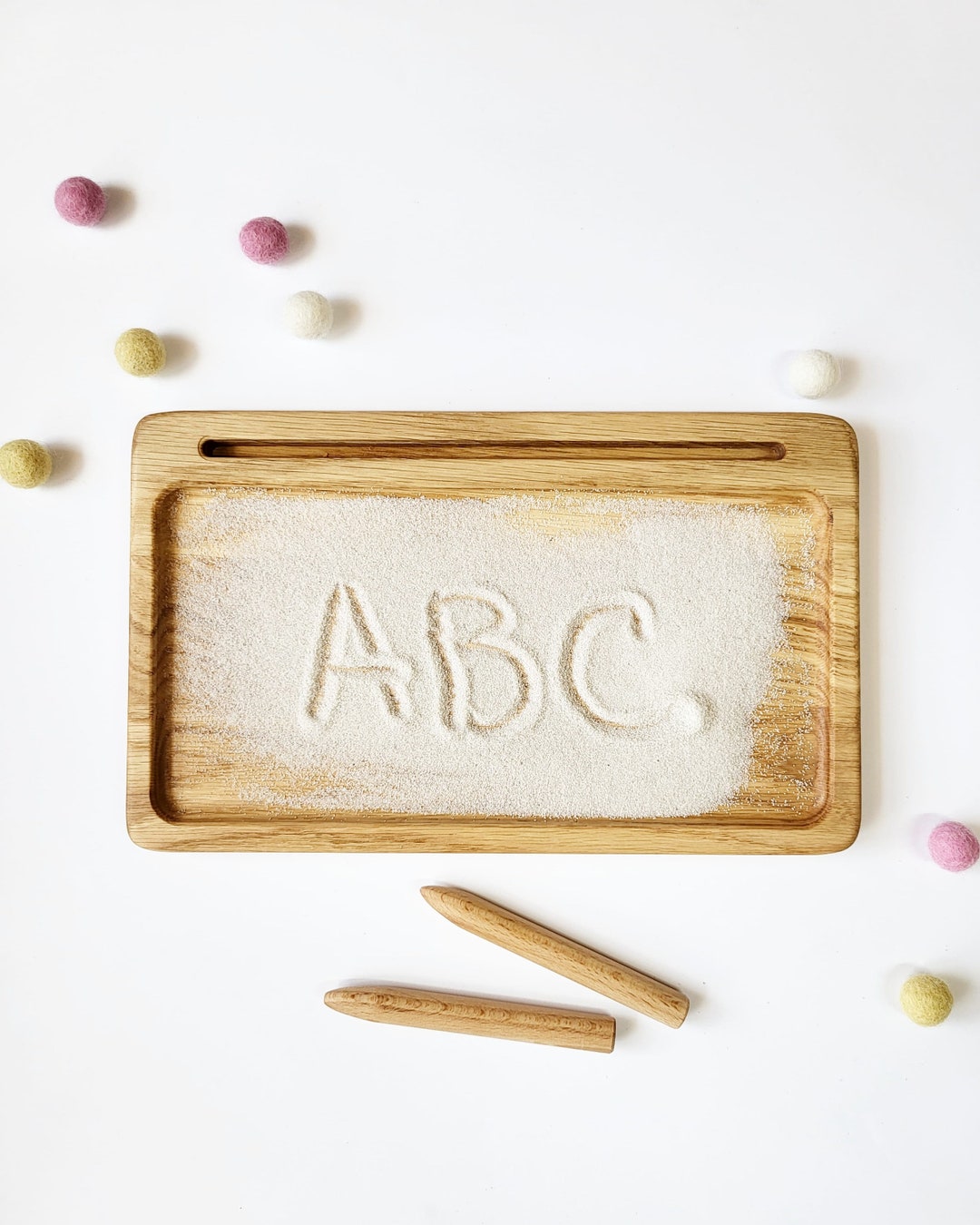 Montessori Tracing Sand Tray Sensory Writing Tray Drawing Card Holder ...