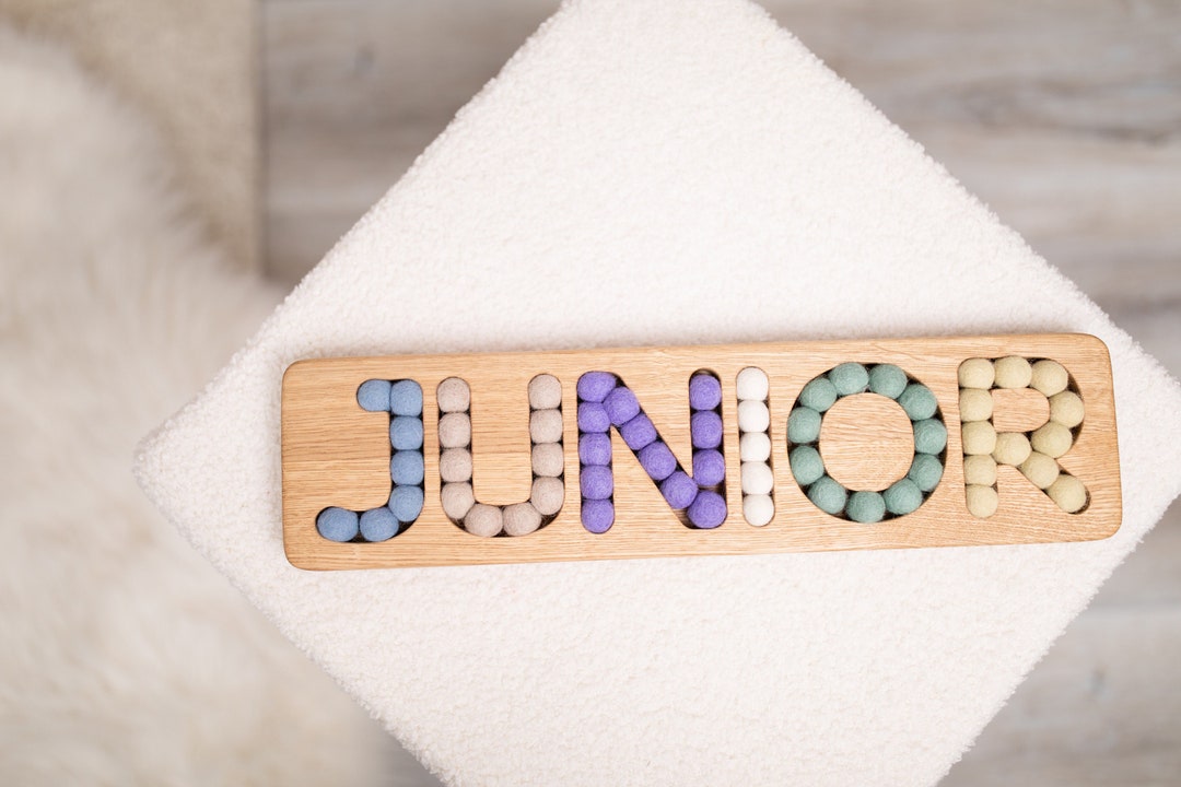 Name Busy Board With Felt Balls Newborn Gift Kidsroom Decor Nursery ...